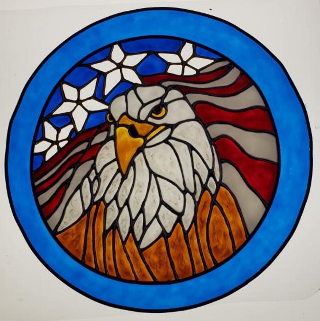 American Bald Eagle-stained Acrylic Glass Window Suncatcher - Etsy