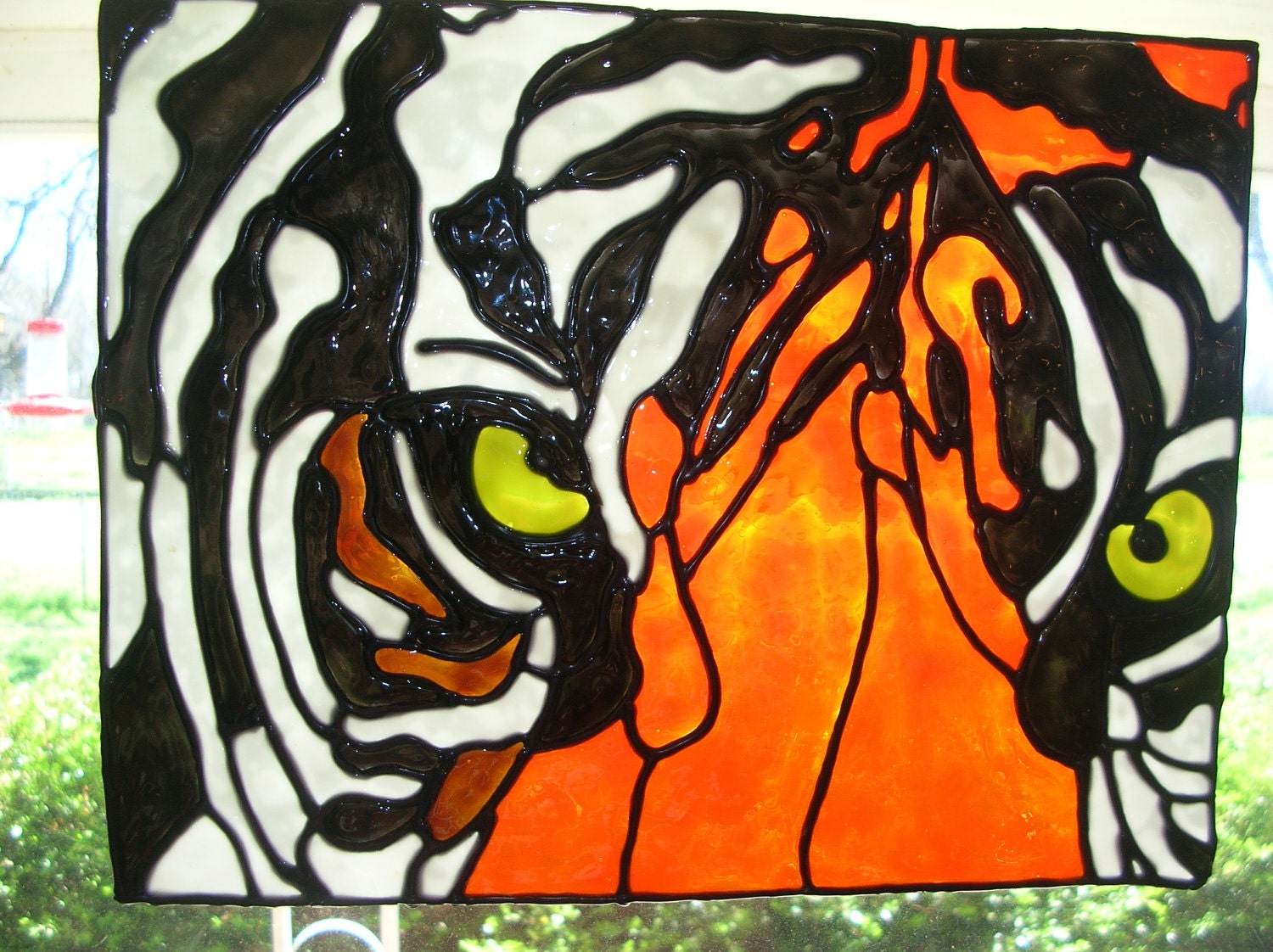 Tiger Stained Glass Window Cling - Etsy