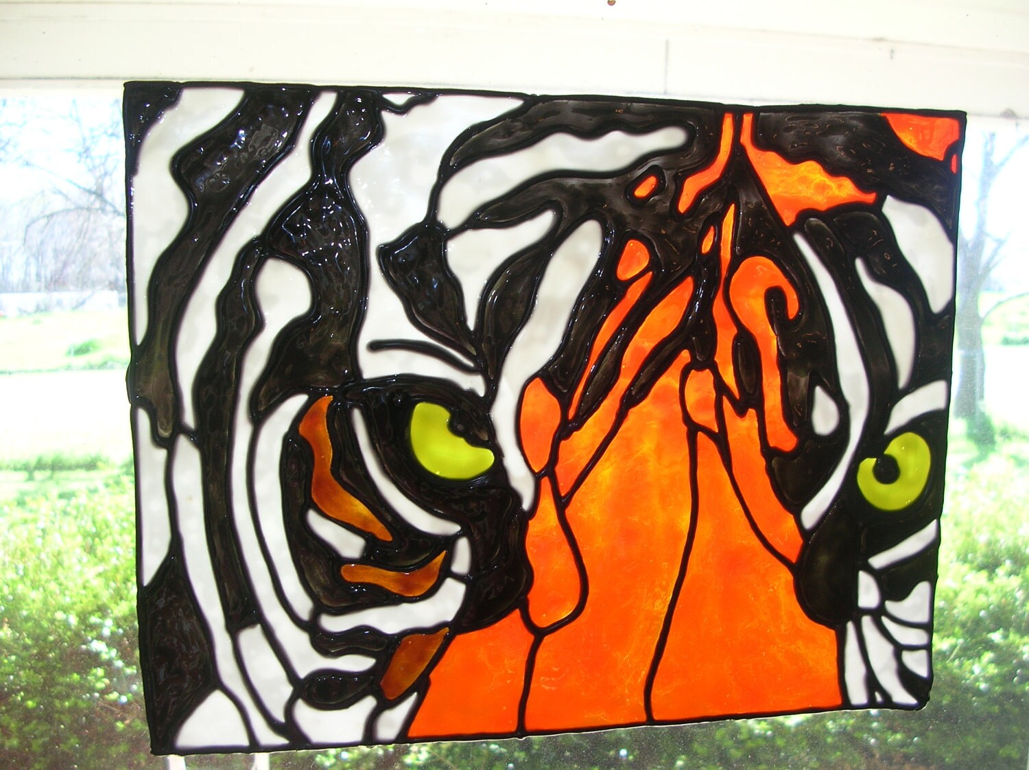Tiger Stained Glass Window Cling - Etsy