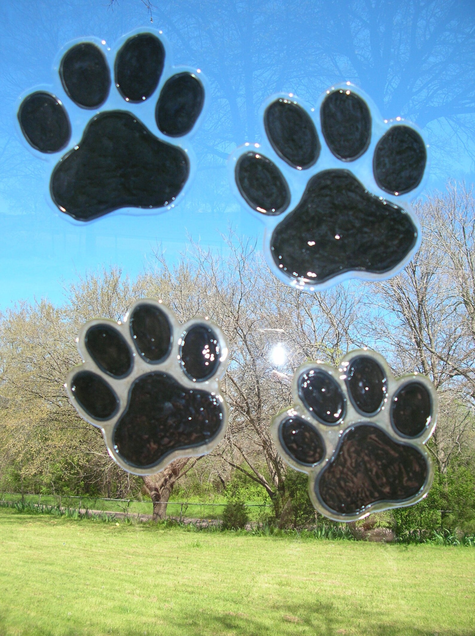 Large Dog Prints 8 Stained Glass Window CLINGS | Etsy