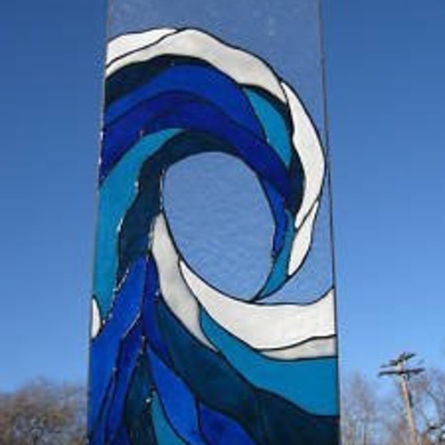 Ocean Wave Stained Glass Window Cling - Etsy