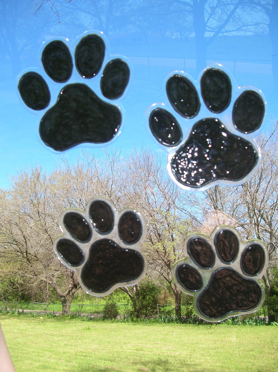Large Dog Prints 8 Stained Glass Window CLINGS - Etsy