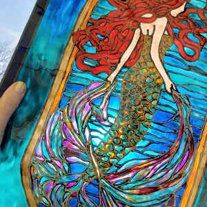 Mermaid Fantasy-stained Glass Acrylic Window - Etsy