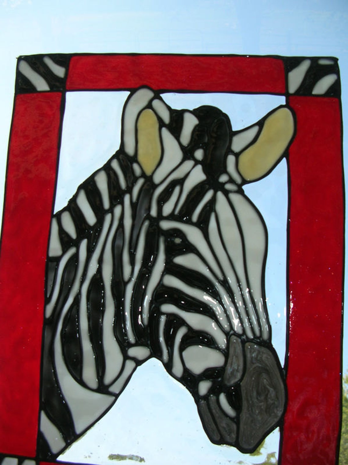 Zebra Safari Stained Glass Window Cling 8 X 10 Long | Etsy