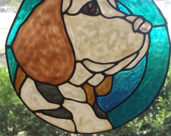 Stained Glass Pattern Beagle digital Download PDF DIY Suncatcher ...