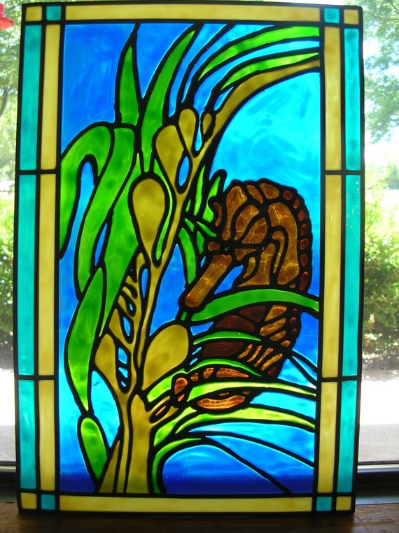 Seaweed Stained Glass Stencil