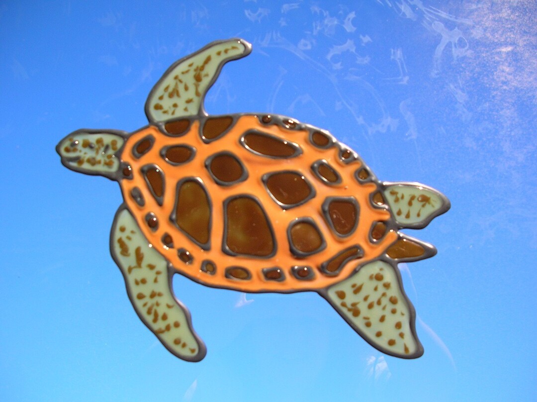 Sea Turtles Two Stained Glass Window Cling 7.5 X 6 - Etsy