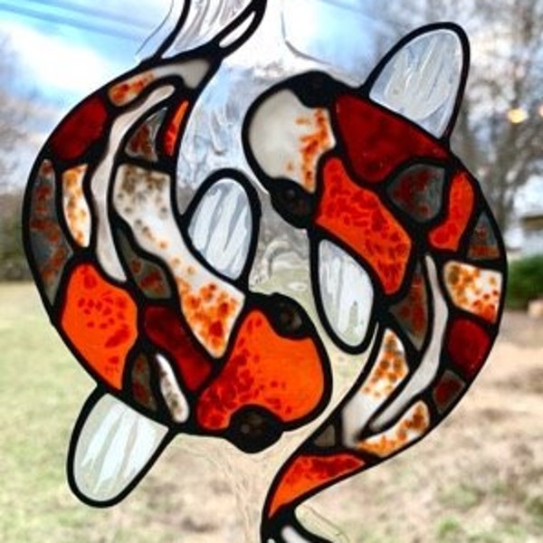 Stained Glass Koi Fish - Etsy