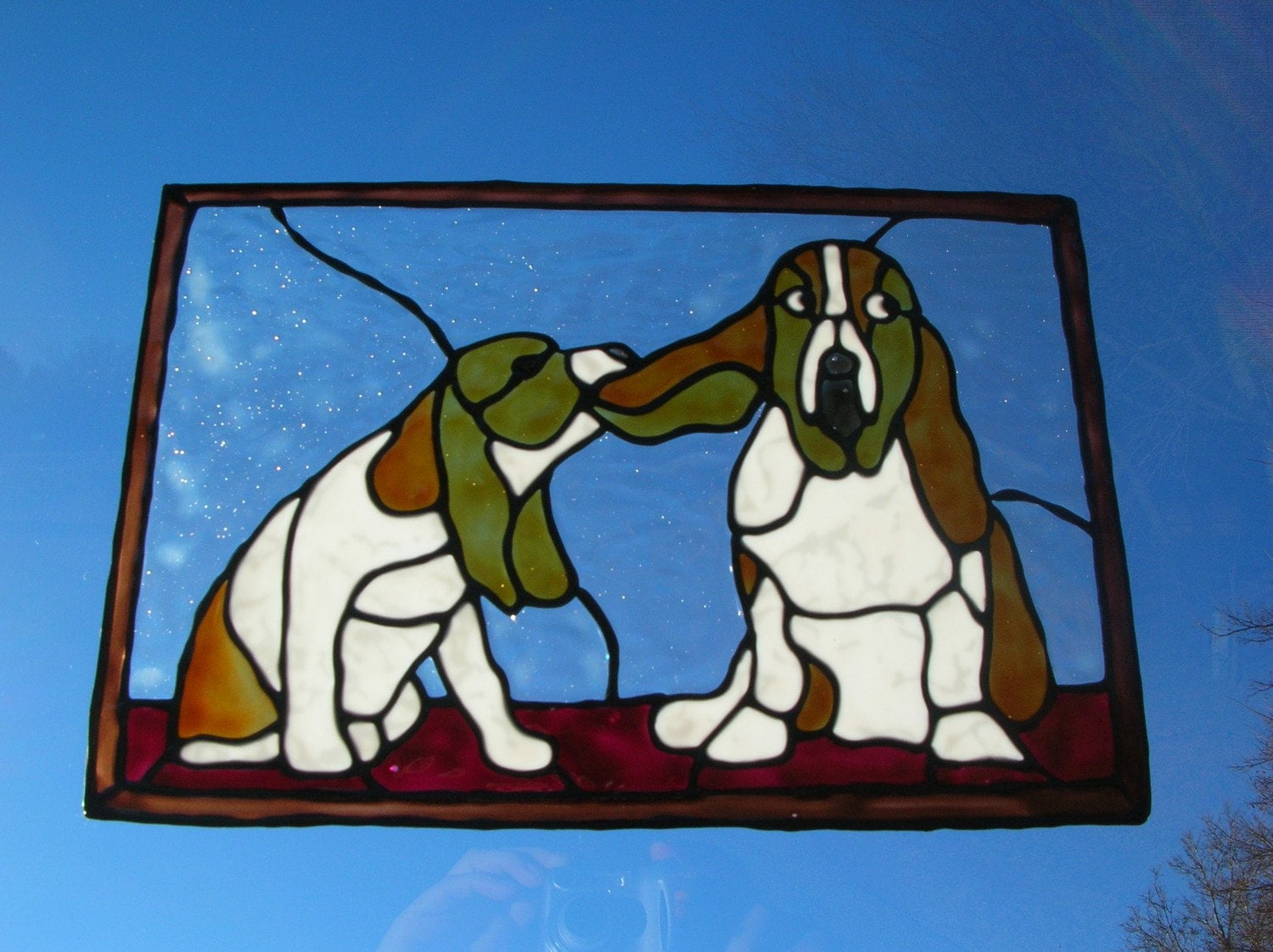 Beagles Dogs Stained Glass Window Cling 10.5 X 7 Inches - Etsy