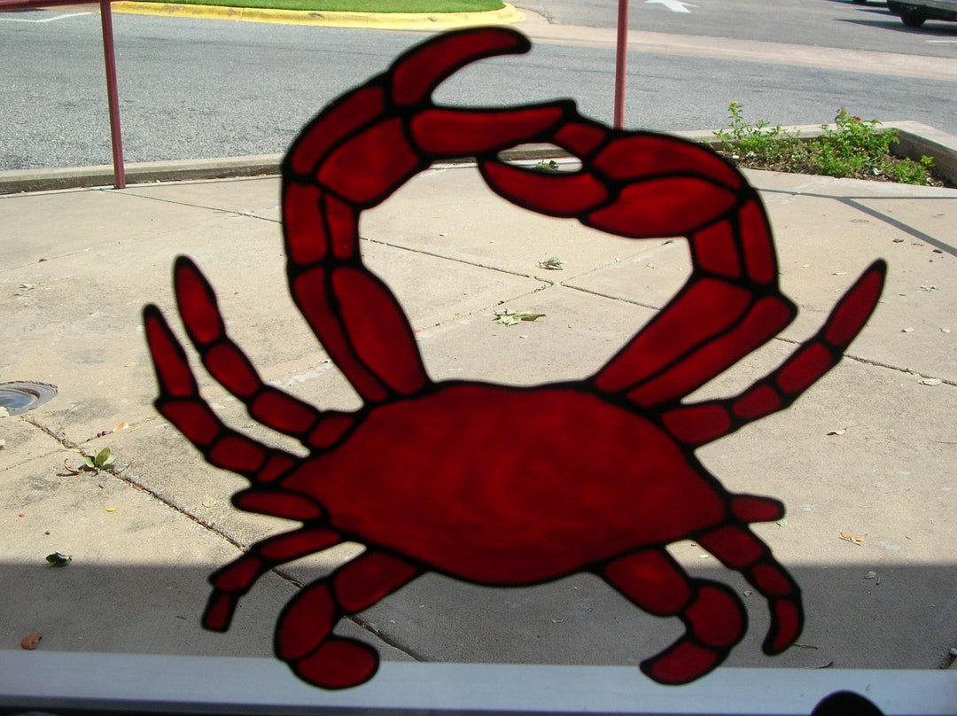 Crab-stained Glass Window Cling 9 X 9 Inch - Etsy