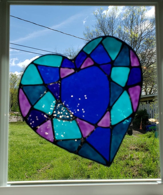 Show Your Love Hearts Large 8 X 8 Each. Stained Glass Window - Etsy