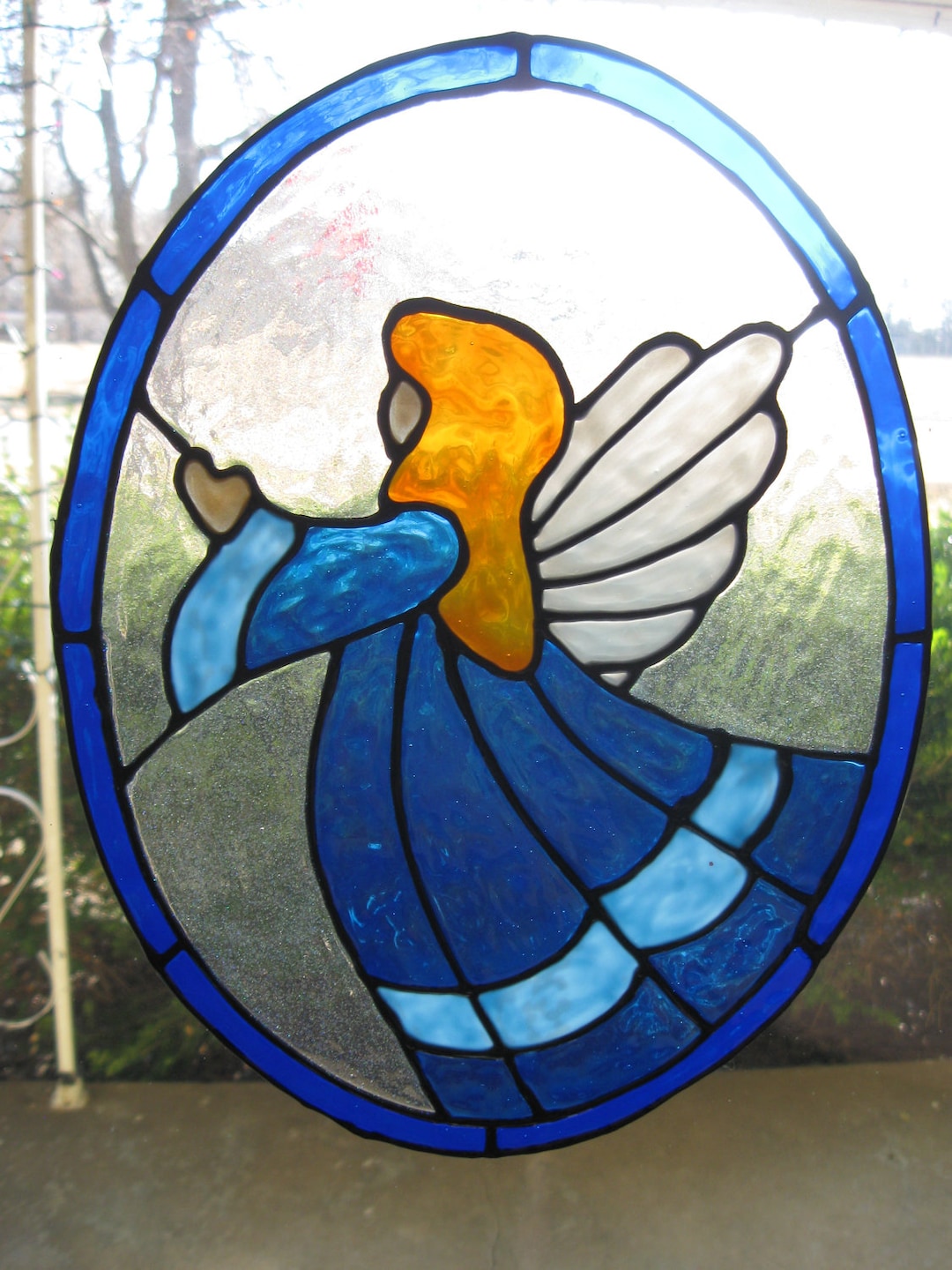 Angel Stained Glass Window Cling - Etsy