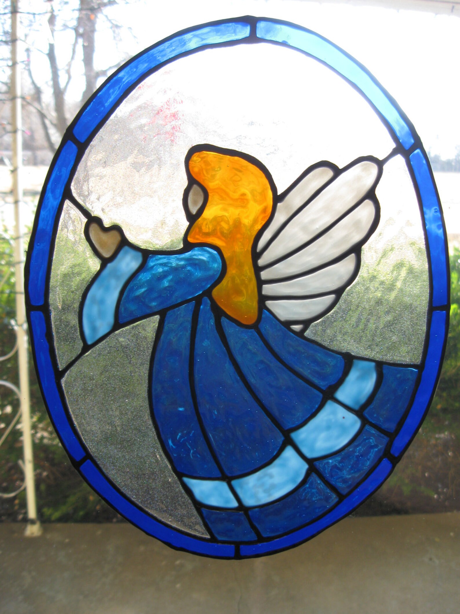 Angel Stained Glass Window Cling - Etsy