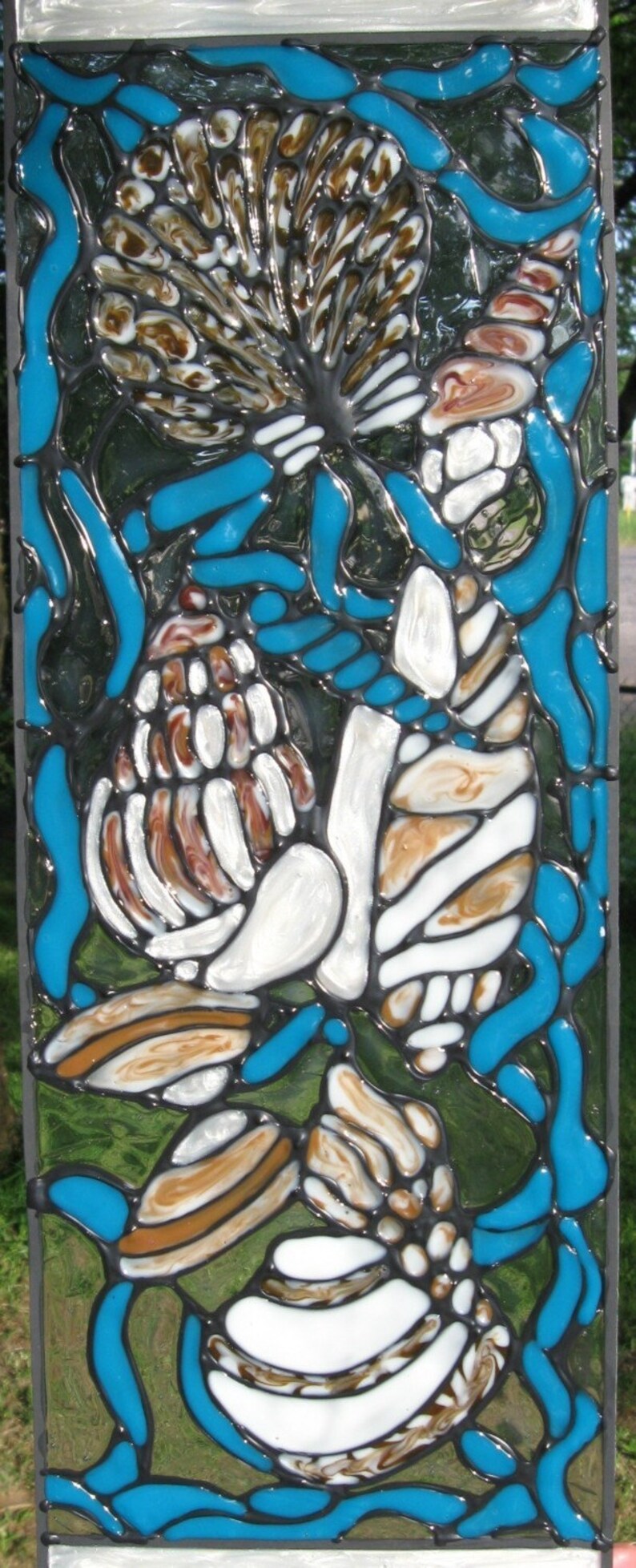 Seashells Ocean Nautical Stained Glass Acrylic Window | Etsy