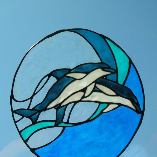Ocean Wave Stained Glass Window Cling - Etsy