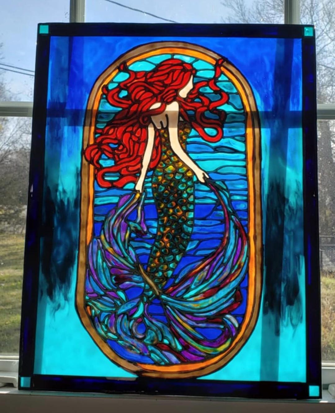 Mermaid Fantasy-stained Glass Acrylic Window - Etsy