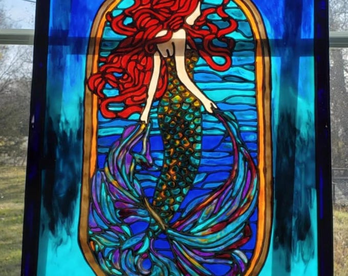 Mermaid Fantasy-stained Glass Acrylic Window - Etsy