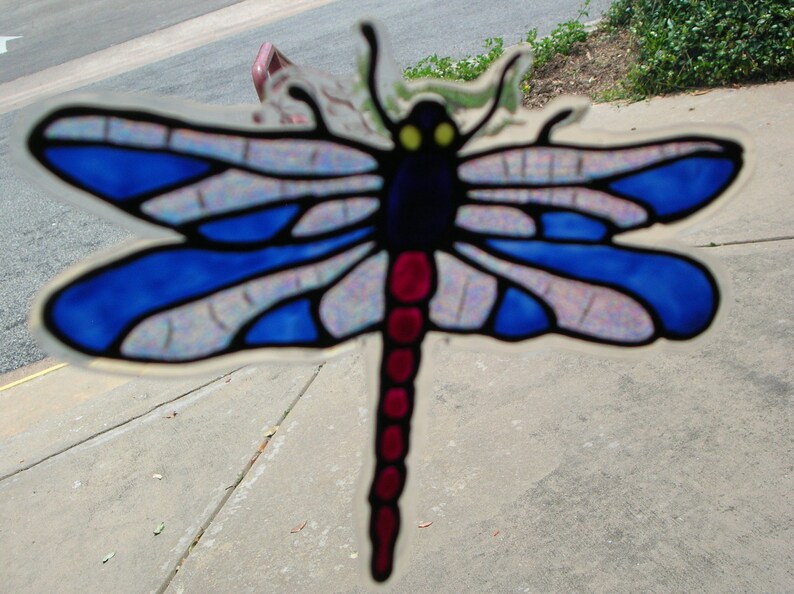 Dragonfly's Come With 2 Stained Glass Window Clings | Etsy