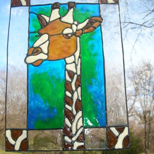 Giraffe Safari Stained Glass Window Cling - Etsy