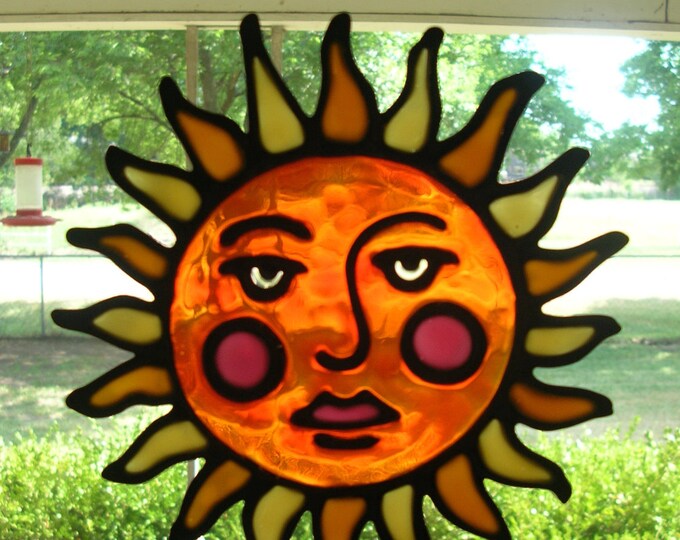 Two Suns-stained Glass Window Clings - Etsy