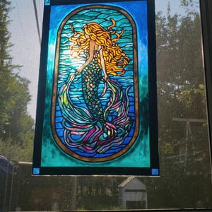 Mermaid Fantasy-stained Glass Acrylic Window - Etsy