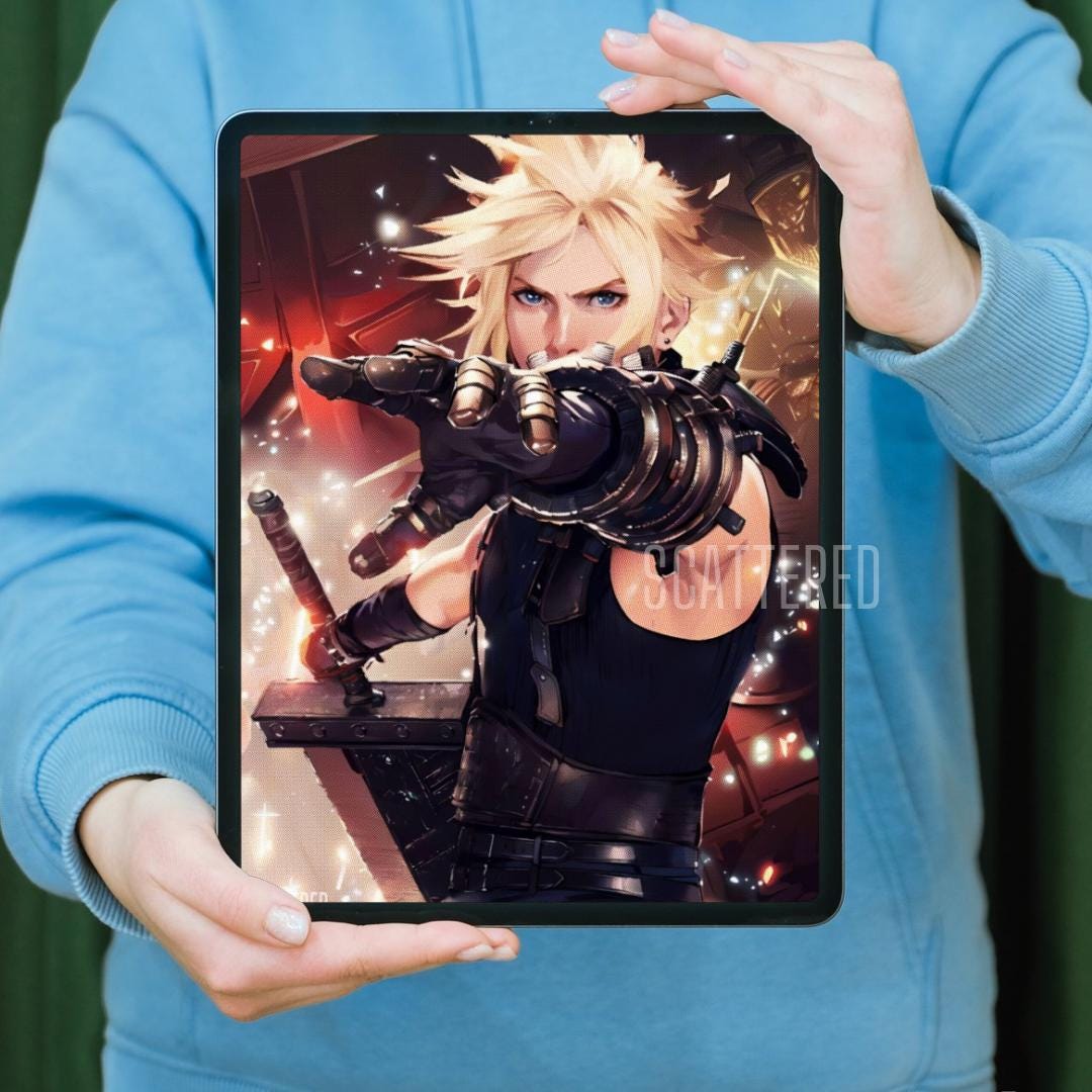 Final Fantasy 7 Cloud Strife Poster Final Fantasy VII Poster FF7 ...