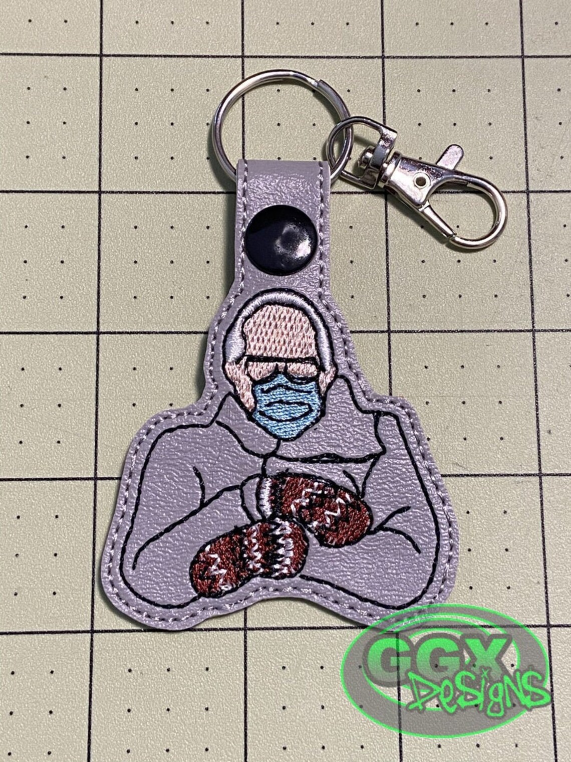 Bernie Mittens Grumpy Chic Key Fob - Etsy