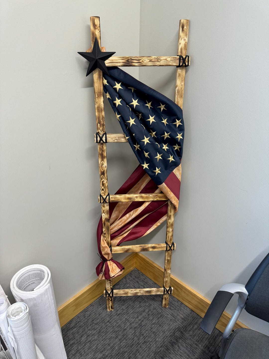 Rustic American Flag Ladder - Etsy