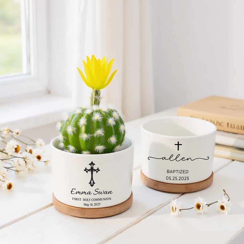 Personalized Baptism Gift,first Communion Plant Pot,flower Pot With ...
