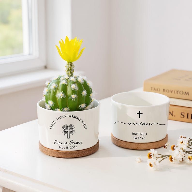 Personalized Baptism Gift,first Communion Plant Pot,flower Pot With ...