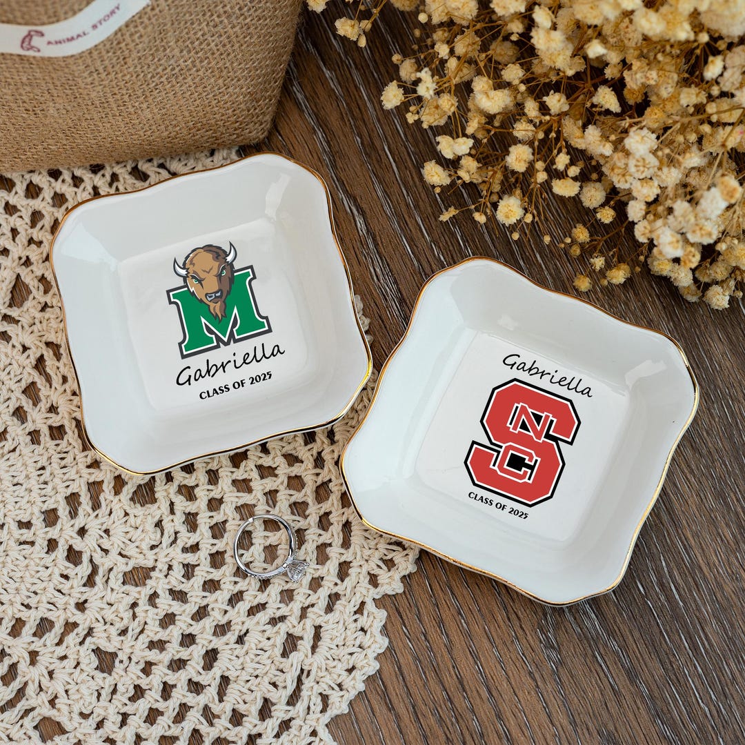 Custom University College Logo Ring Dish,graduation University Jewelry ...
