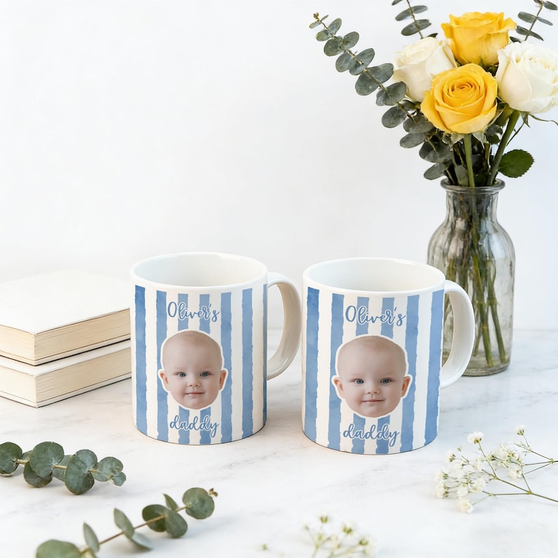 Personalized Baby Face Mug,custom Coffee Mug With Kids Photo,father’s ...