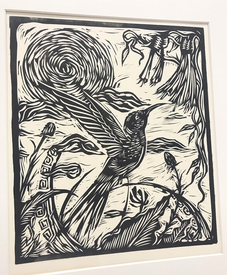 Humming Bird Lino Block Print - Etsy Humming Bird Lino Block Print - Etsy