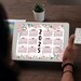 2025 Year at a Glance Printable Calendar, Horizontal, Pink Rose Flowers ...