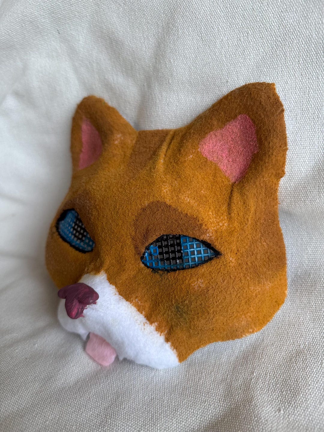 Handmade Orange Tabby Cat Mask – Realistic Feline Costume, Warrior Cats ...