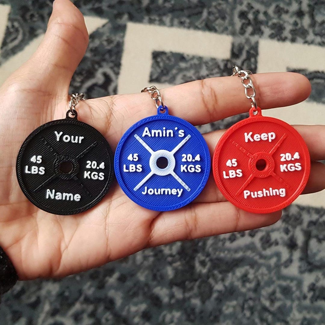 Personalizable Gym Weight Plate Keychain, Fitness Gift, Sports Bag ...