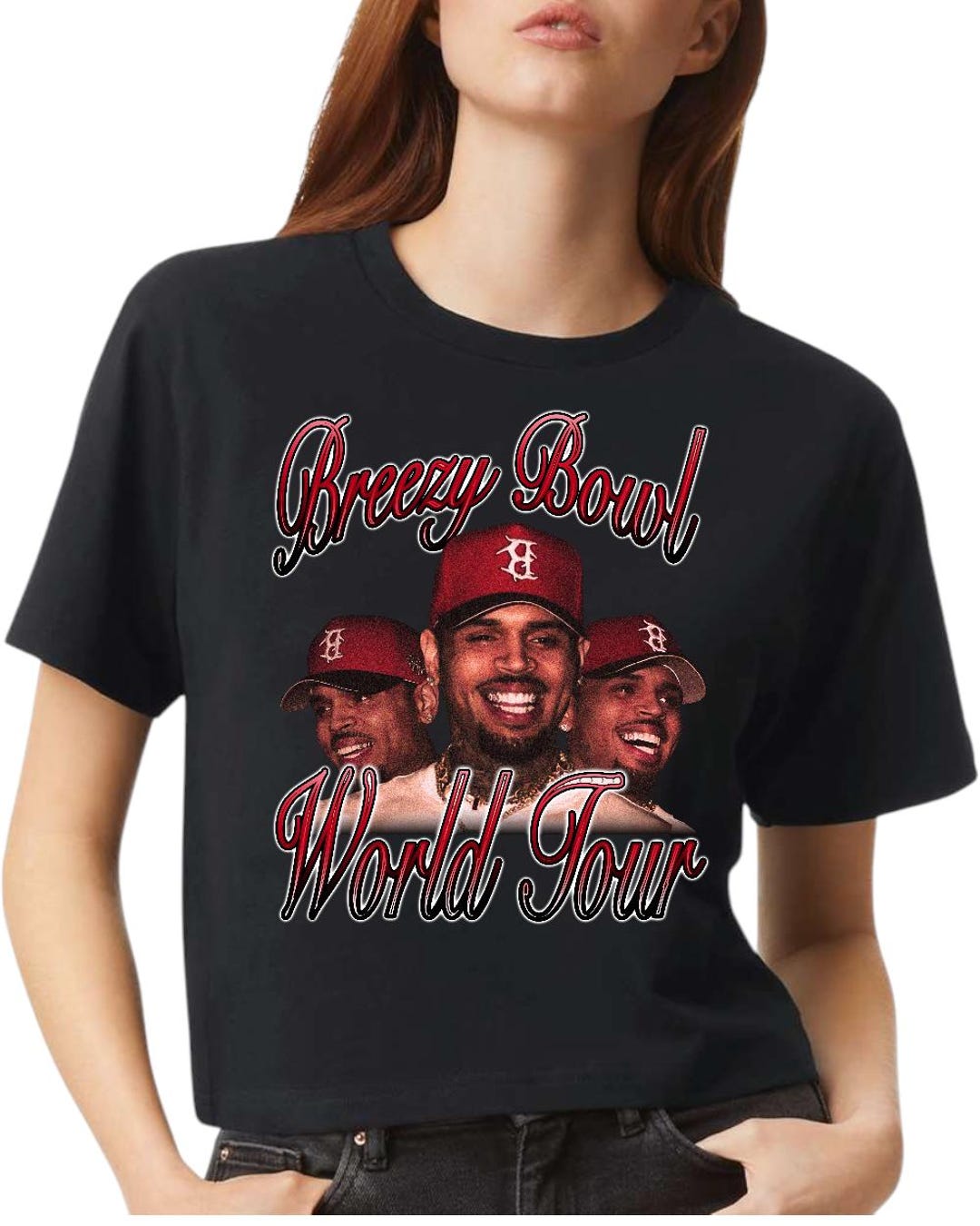 Chris Brown Breezy Bowl XX Black Graphic Tee, Trendy Rnb Merch, Unisex ...