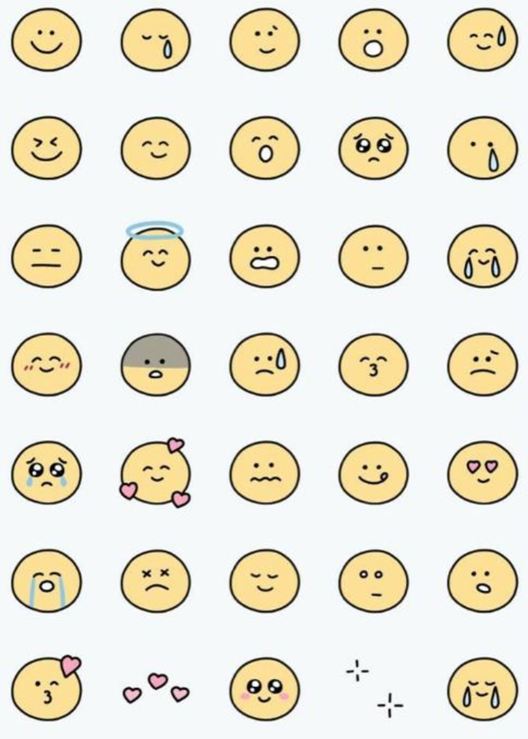 30 Mini Emoji Stickers Fun & Expressive Collection - Etsy