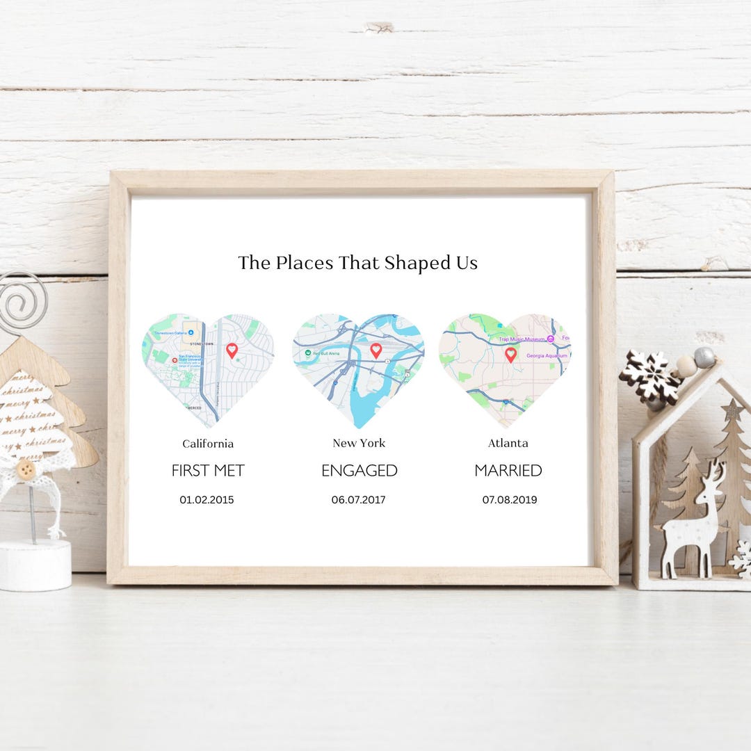 Personalized Life Map Print, Custom Anniversary Gift, Editable Digital ...