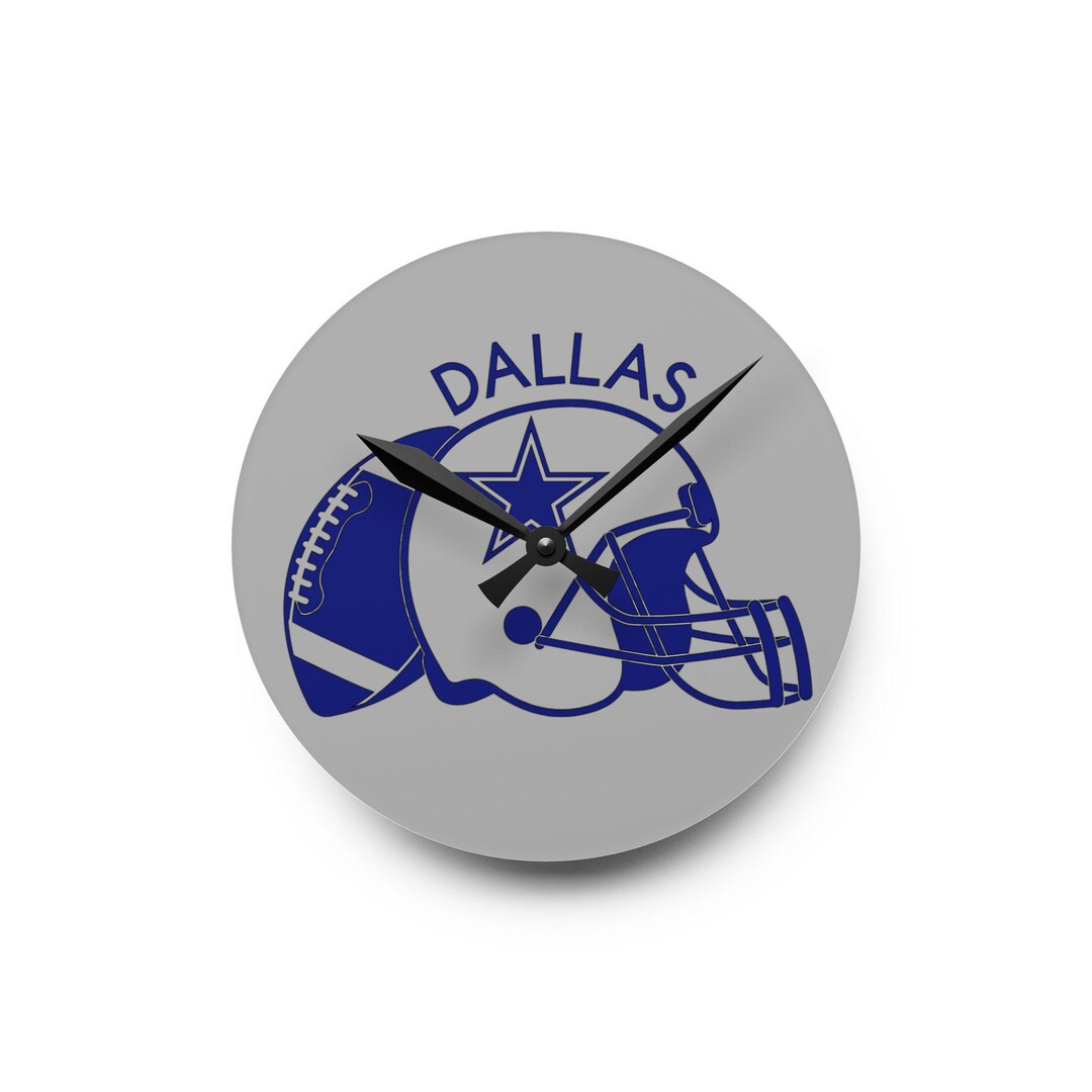 Dallas Football Acrylic Wall Clock, Home Decor, Sports Fan Gift, Modern ...