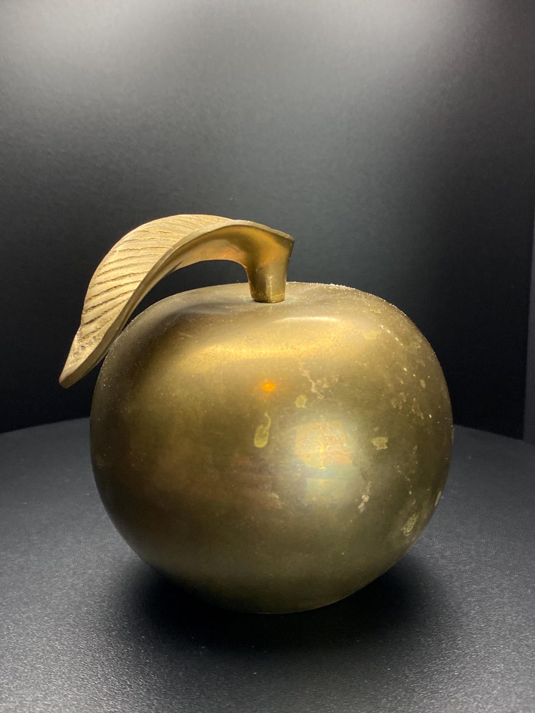 Vintage Heavy Brass Apple Paperweight MCM 60s // 70s Home Desk ...
