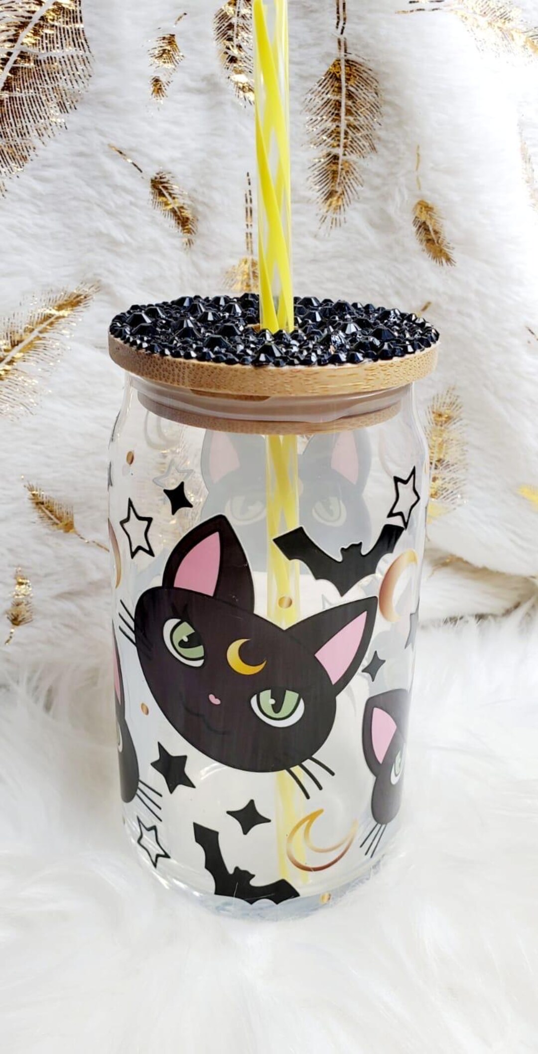 Personalized Luna Glas Iced Coffee Cup, Sailor Moons Cup, Rhinestone ...