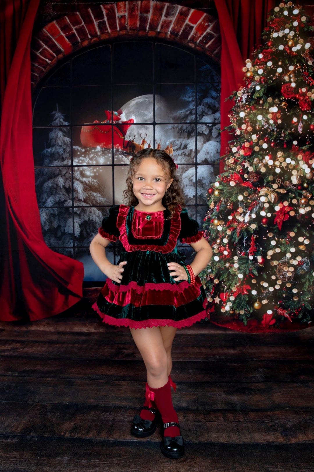 Green DRESS Red Dress | Holiday Dress for Girls | Christmas Party ...