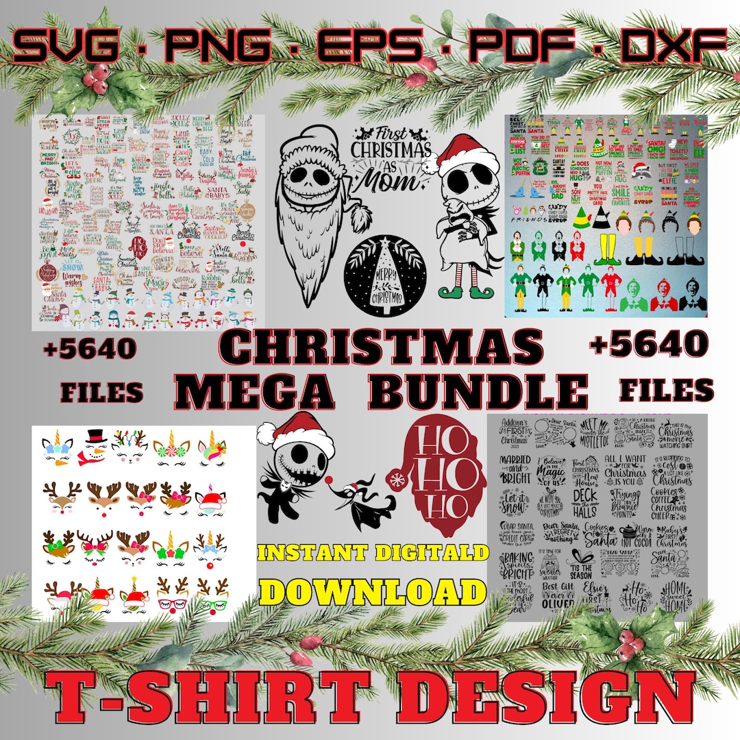 Christmas Svg, Mega Bundle, 5640 Files, Svg, Png, Mega Christmas Bundle, T-shirt Design, Xmas ...