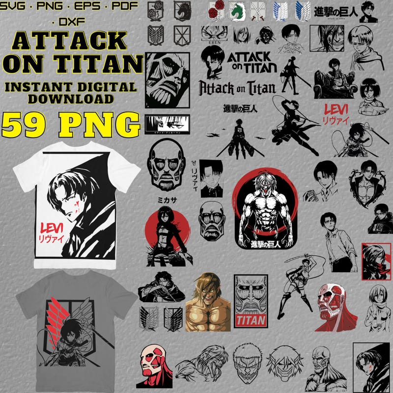 Stickers Attack on Titan - Etsy