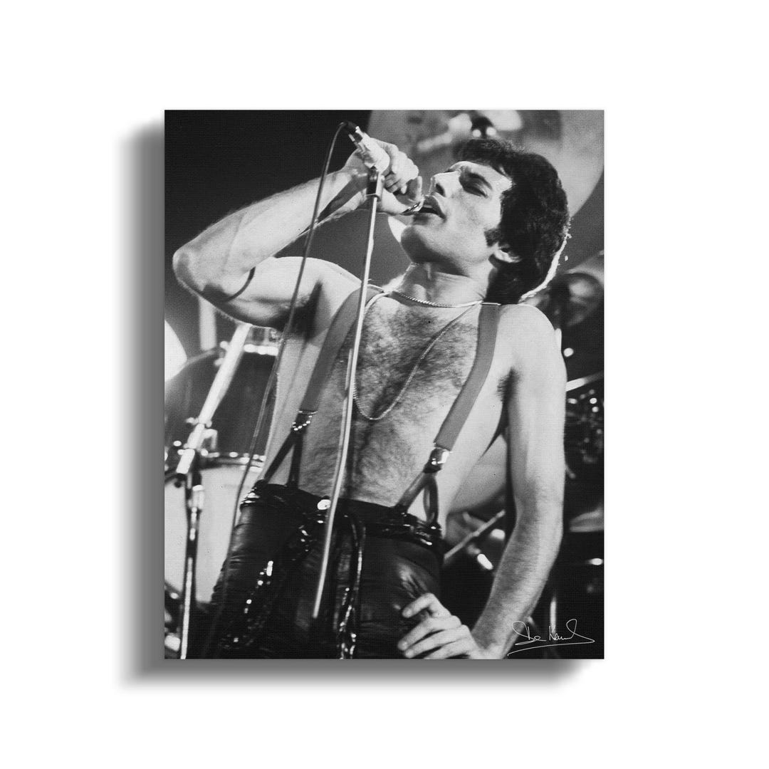 Freddie Mercury Iconic Rockstar Performance Canvas Art, Vintage Music ...