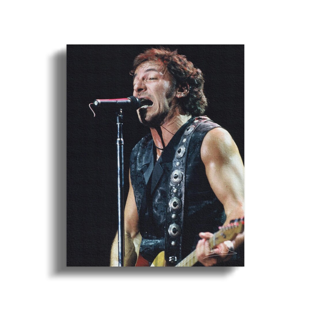 Iconic Bruce Springsteen Live Performance Canvas Art, Rock Star Singing ...