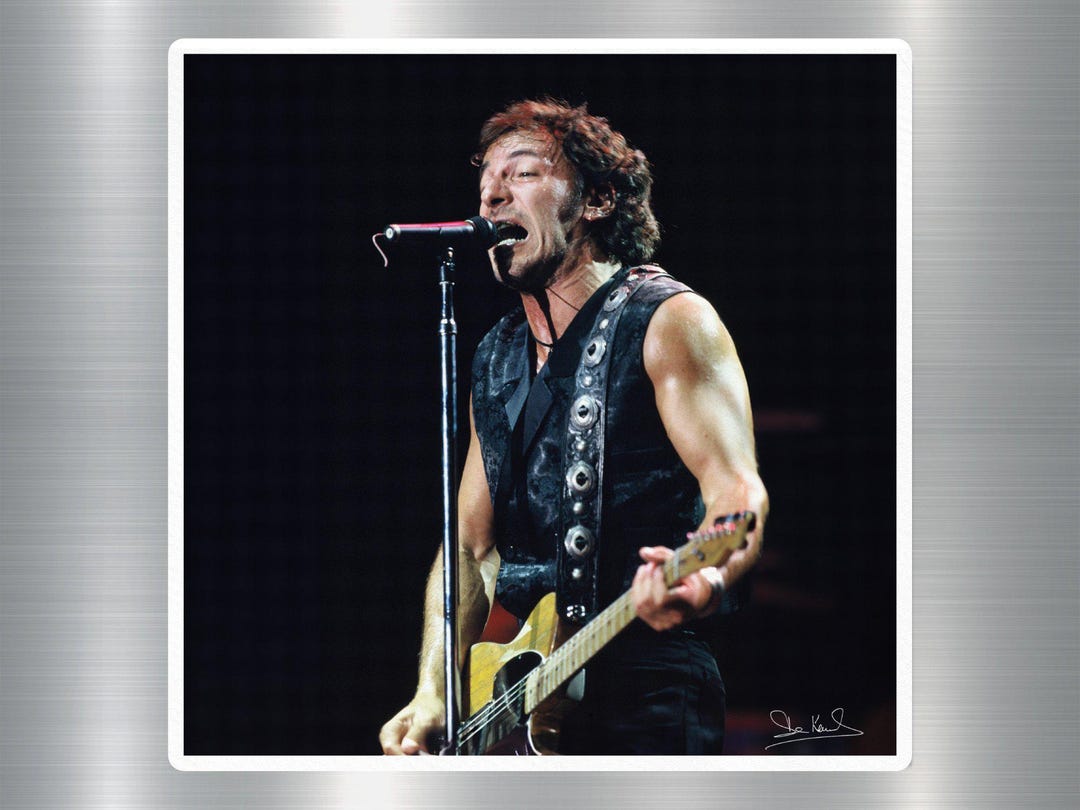 Bruce Springsteen Performing Magnet, Guitarist Singing Magnet, Stage ...