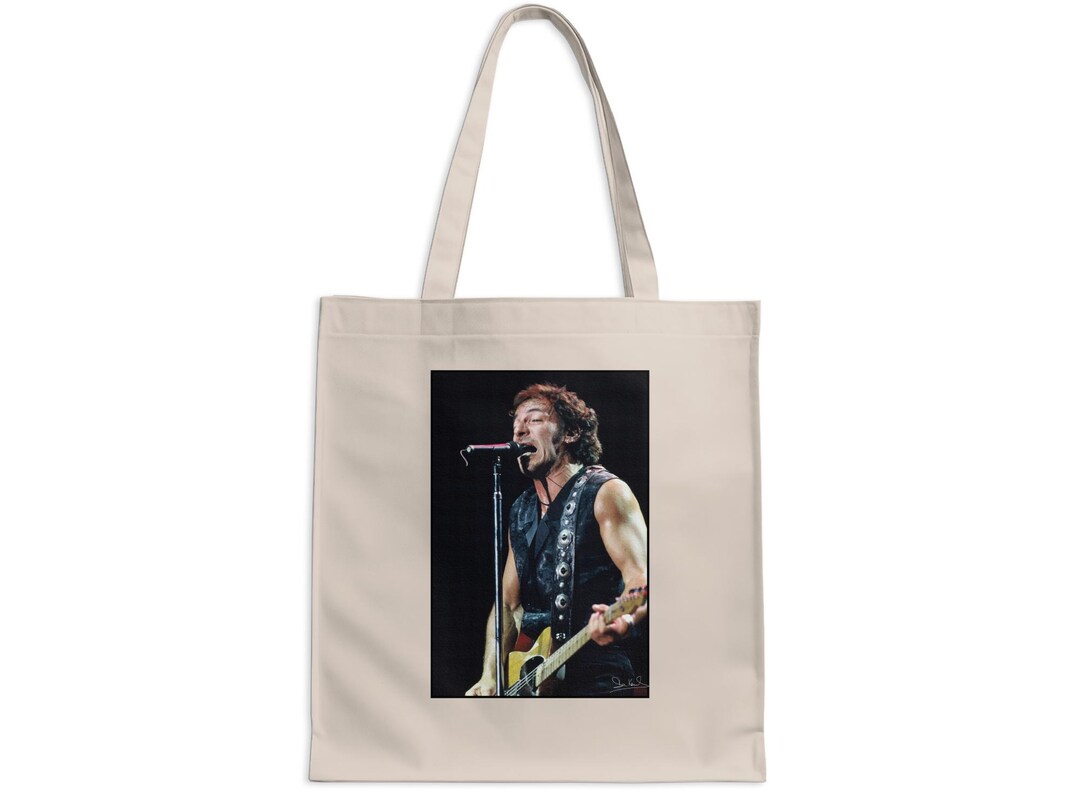 Music Legend Rock Star Bruce Springsteen Singing Retro Tote Bag ...