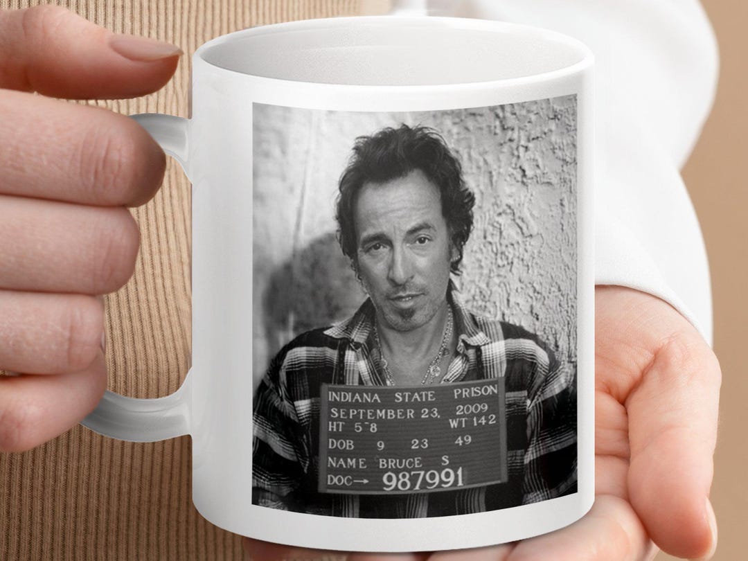 Bruce Springsteen Mugshot Mug, Vintage 2009 the Boss Arrest Print, Rock ...